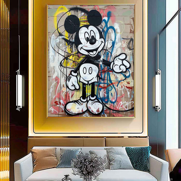 Mickey Mouse Kids Room Canvas Wall Art Mickey Graffiti Art for Sale ...