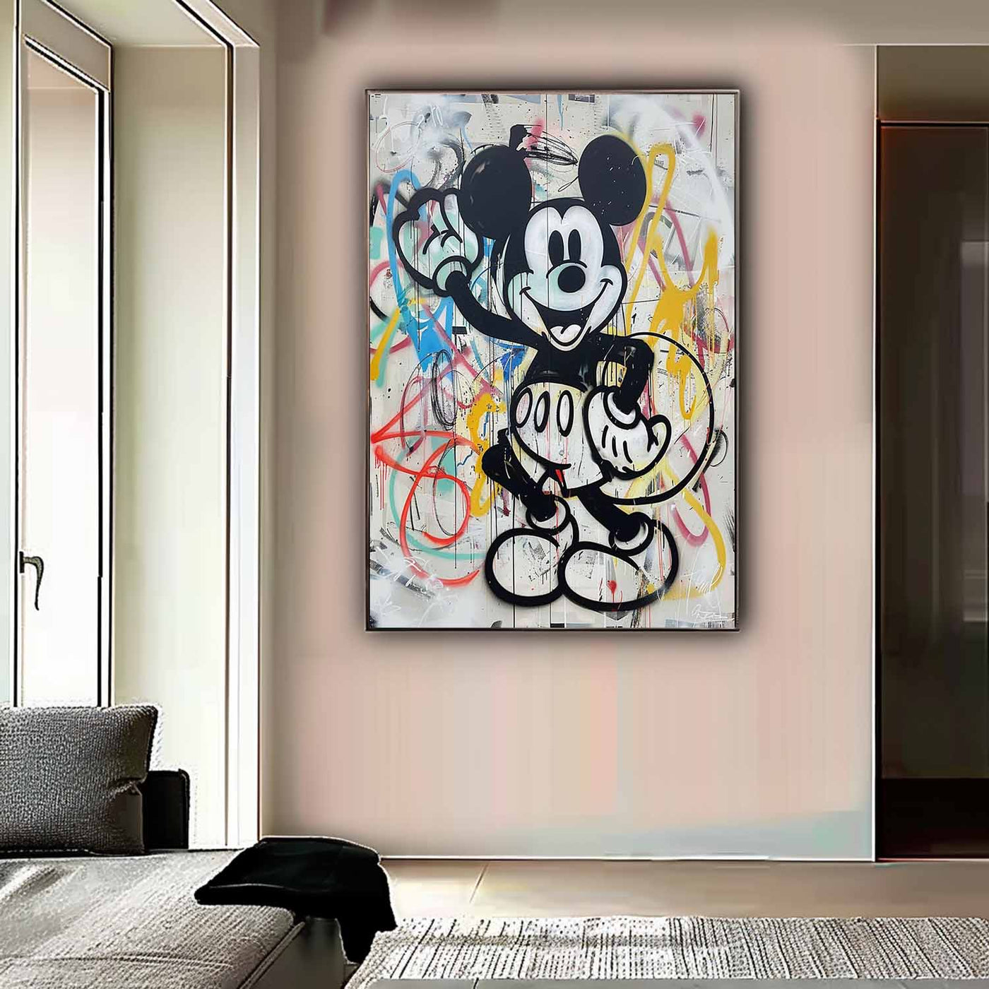 Mickey Mouse Kids Room Canvas Wall Art Mickey Graffiti Art for Sale ...