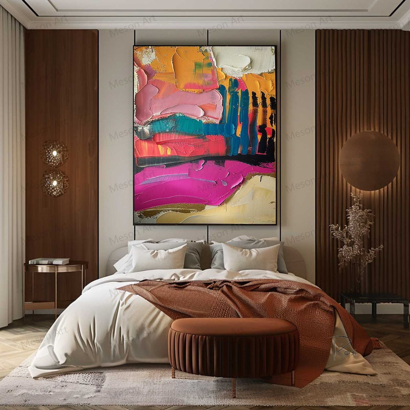 Colorful Abstract Texture Painting Colorful Textured Canvas Wall Art ...