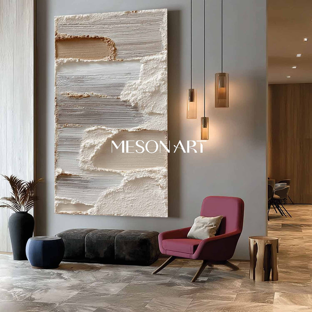 Extra Large 3D Plaster Texture Painting Abstract Plaster Canvas Art for ...