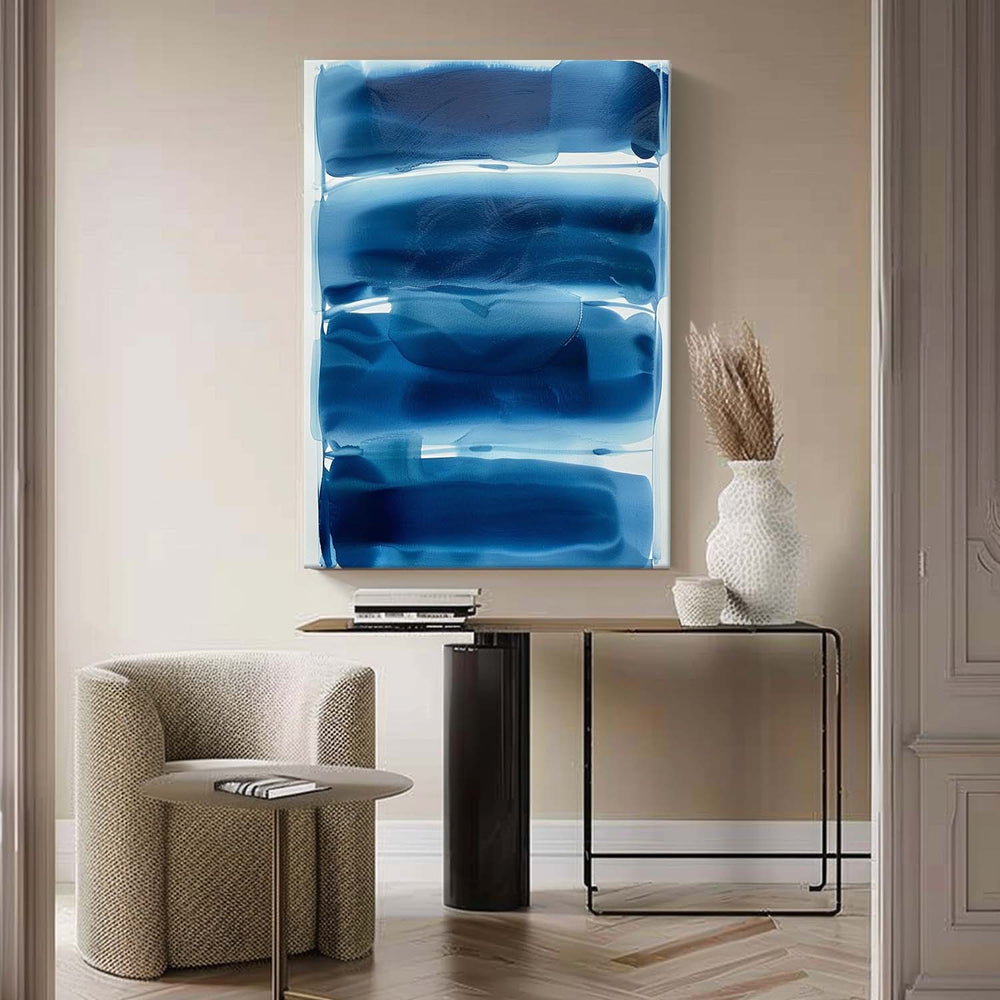 Large Light Blue Abstract Art Modern Light Blue Abstract Canvas Wall ...