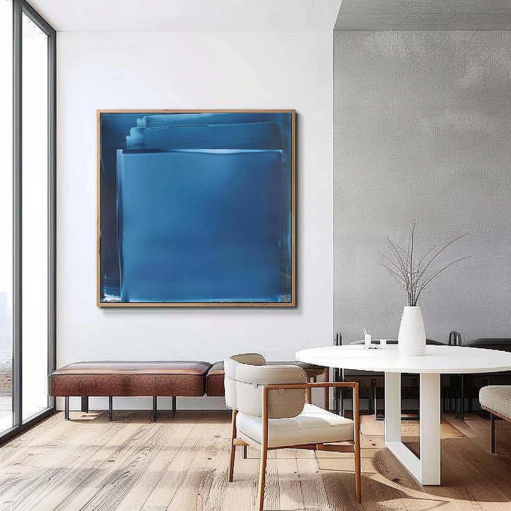 48*48 Light Blue Oil Paintings Blue Abstract Art Modern Light Blue ...