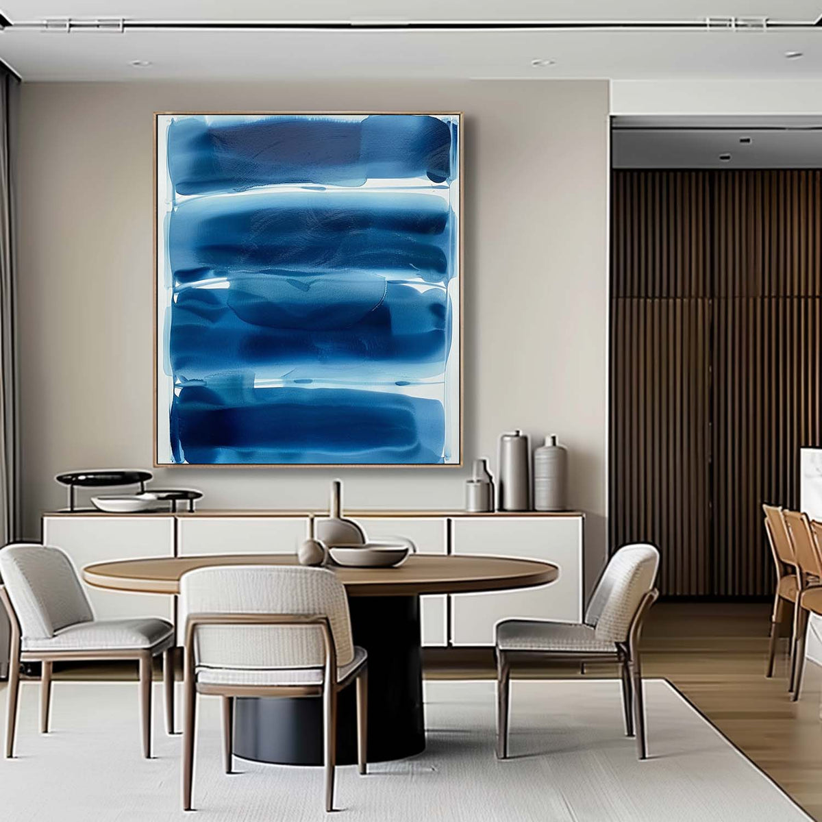 Large Light Blue Abstract Art Modern Light Blue Abstract Canvas Wall ...