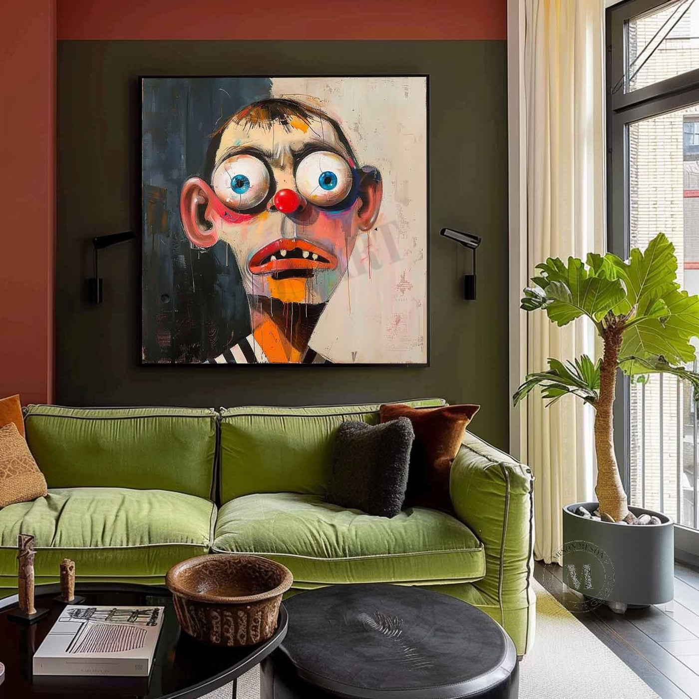 Modern Cool Portrait Abstract Canvas Art Male Pop Portrait Painting ...