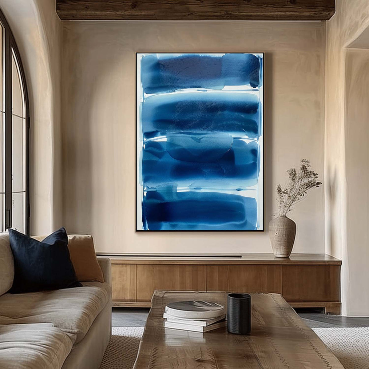 Large Light Blue Abstract Art Modern Light Blue Abstract Canvas Wall ...