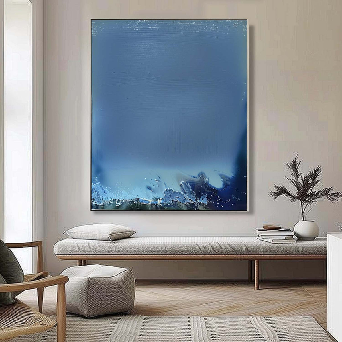Dark Blue Texture Painting Dark Blue Abstract Art Canvas Dark Blue ...