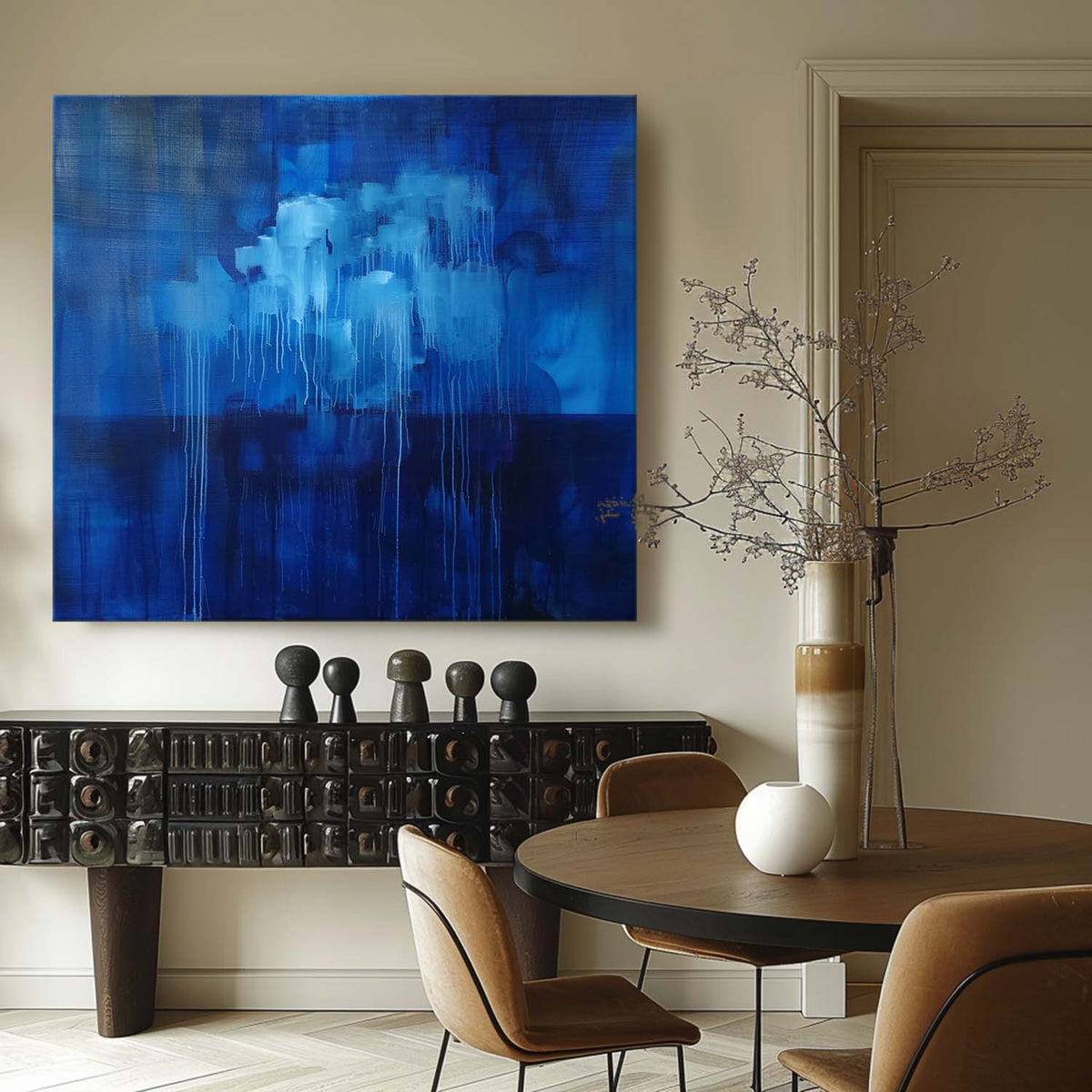 30*30 Deep Blue Sea Abstract Canvas Wall Art Decor Deep Blue Sea ...