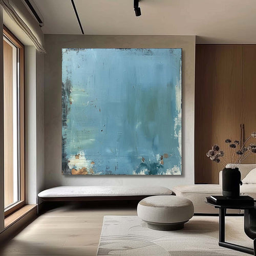 55*55 Light Blue Abstract Paintings Light Blue Abstract Art Dark Blue ...