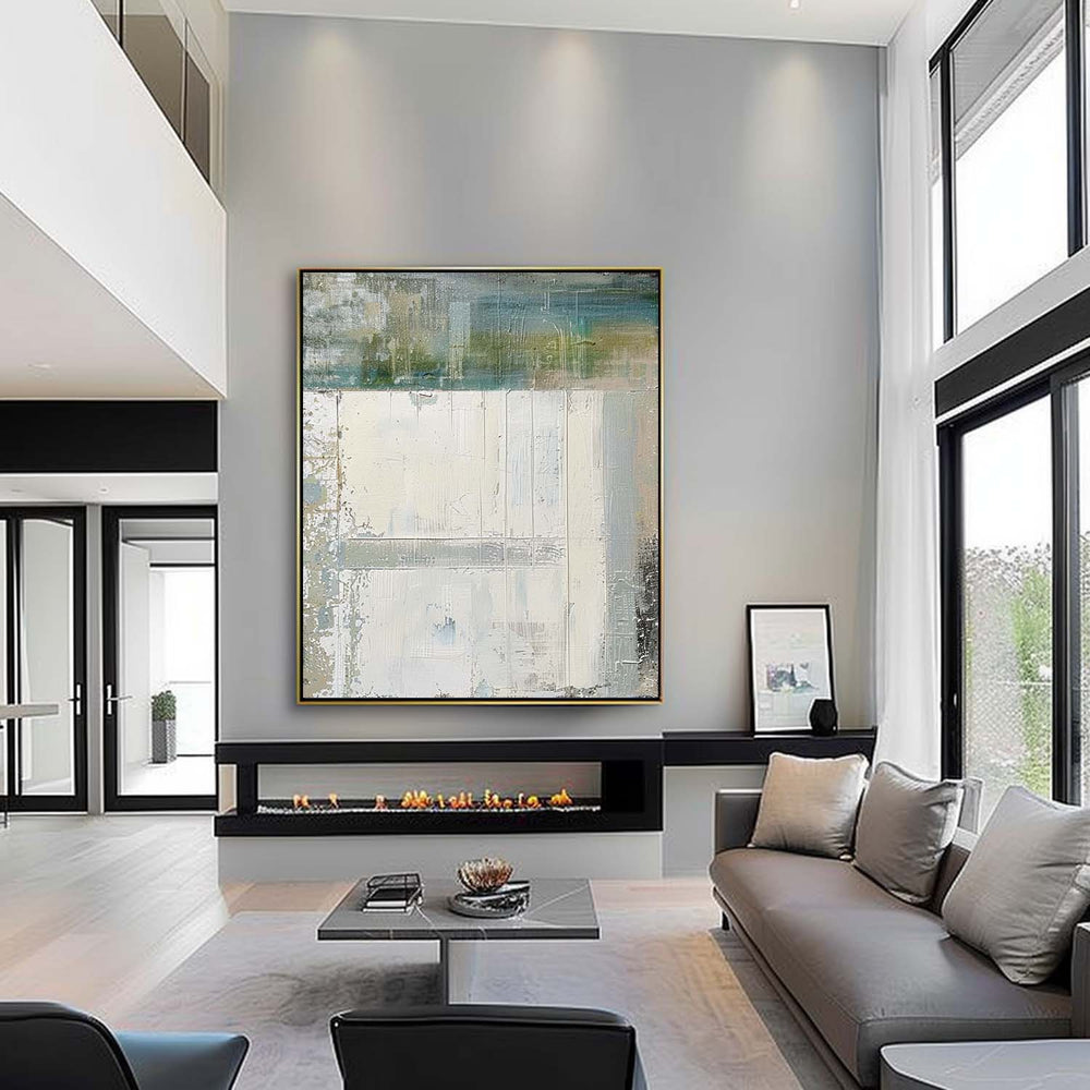 Large Grey Abstract Art Contemporary Wabi Sabi Abstract Canvas Wall Art ...