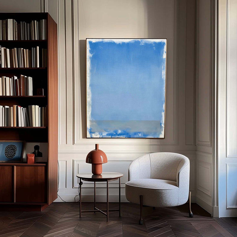 Large Dark Blue Abstract Art Blue Oil Painting Blue Canvas Wall Art ...