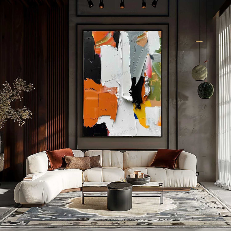 Large Colorful Texture Painting Colorful Abstract Art Canvas Colorful ...