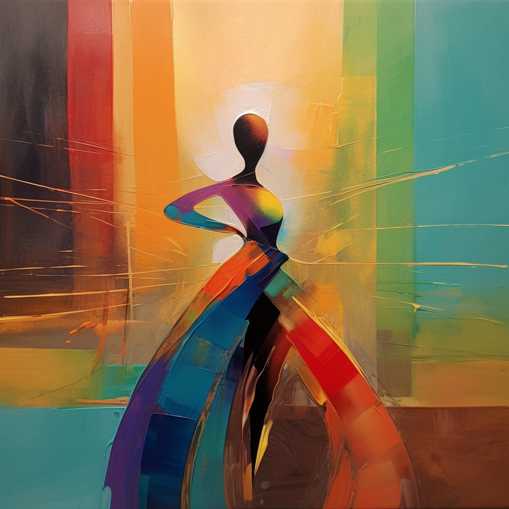 Abstract Woman Palette Oil Painting Dancing Woman Palette Canvas Art ...