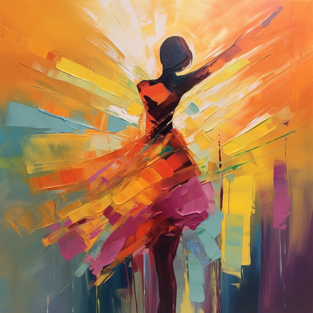 Abstract Dancer Back View Palette Canvas Art Abstract Dancing Woman ...