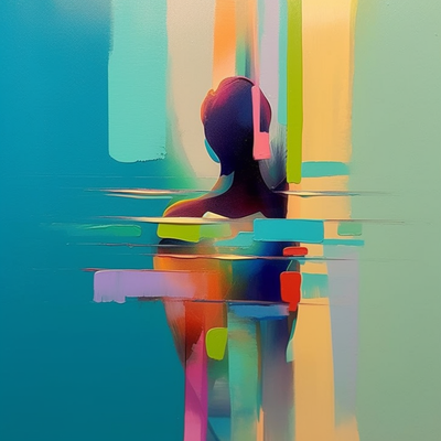 Colorful Abstract Woman Back View Canvas Art Palette Wall Art Entrance ...