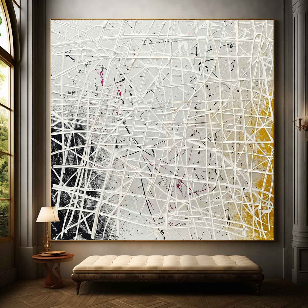 White Modern Minimalist Wall Painting for Sale White Abstract ...