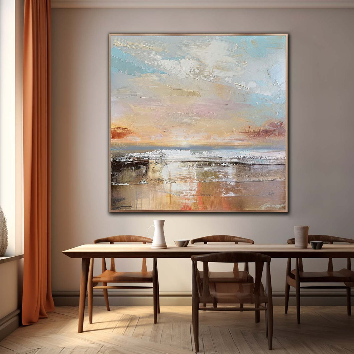 Sunrise Abstract Landscape Texture Painting Abstract Sunrise Landscape ...