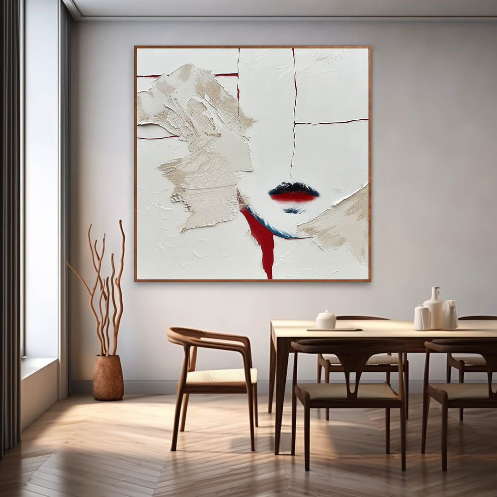Large Red Lips Abstract Art for Sale Large Red Lips Plaster Texture ...