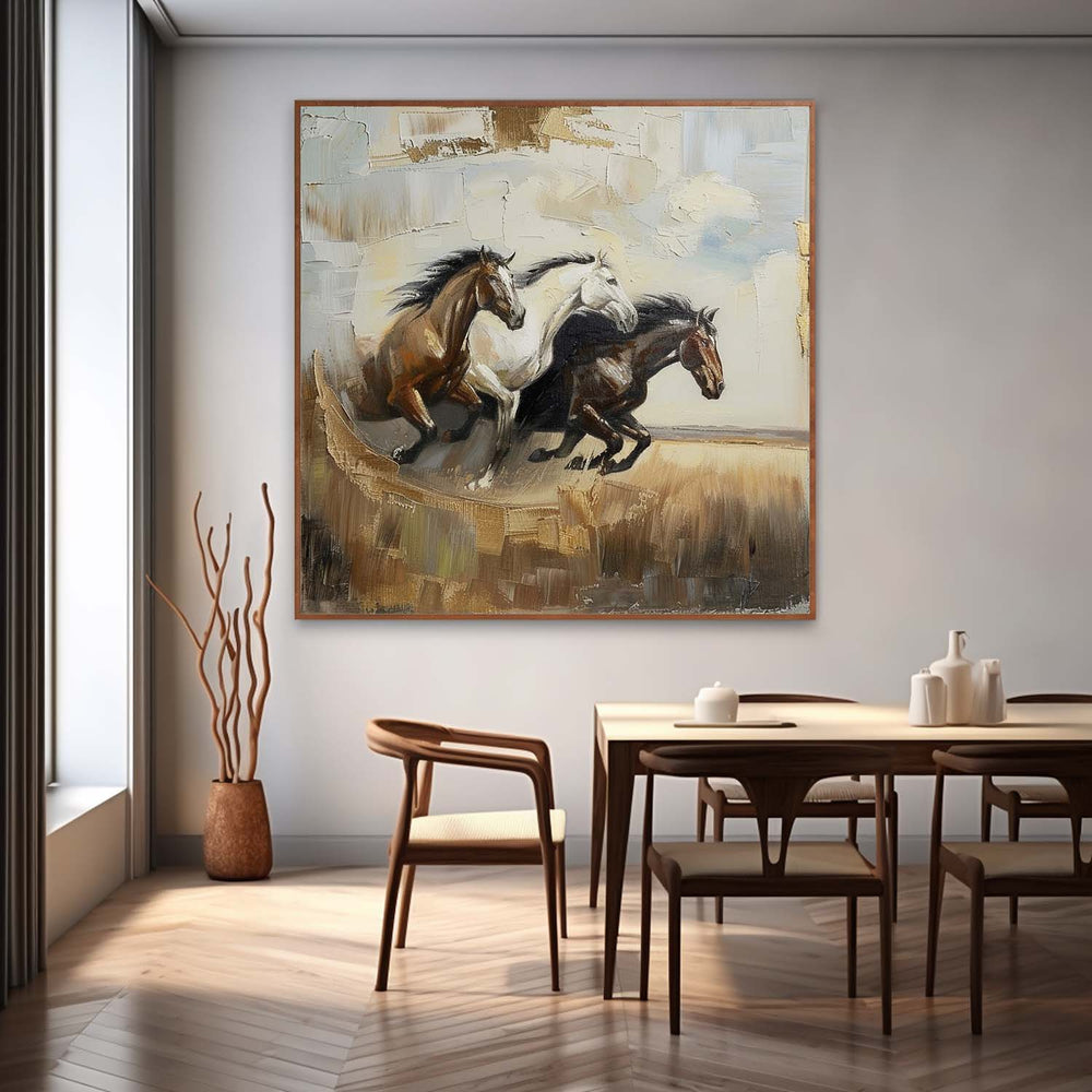 Running Horses Abstract Wall Art Decor Horses Oil Painting for Sale ...