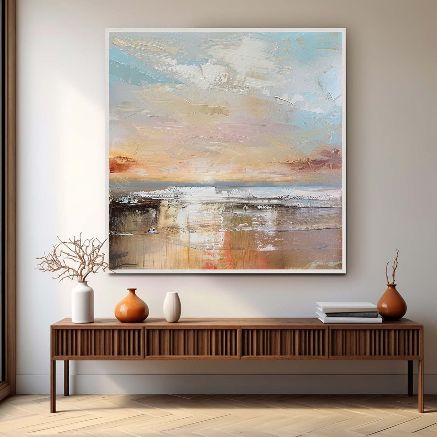 Sunrise Abstract Landscape Texture Painting Abstract Sunrise Landscape ...