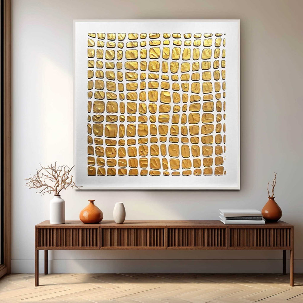 Large Gold 3D Texture Painting Gold Minimalist Wall Art Gold Abstract ...