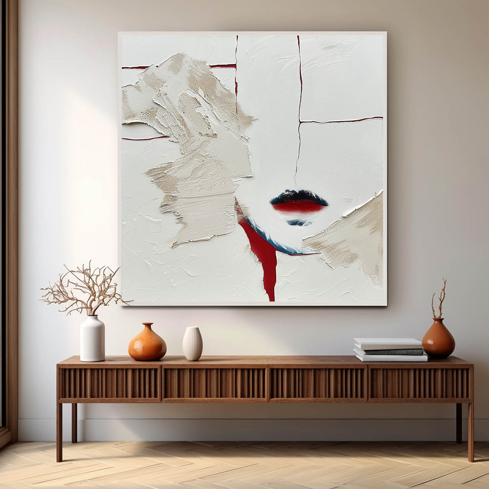Large Red Lips Abstract Art for Sale Large Red Lips Plaster Texture ...