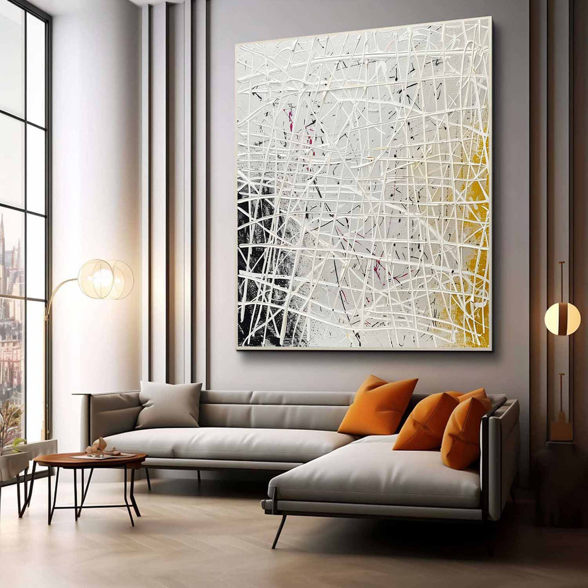 White Modern Minimalist Wall Painting for Sale White Abstract ...
