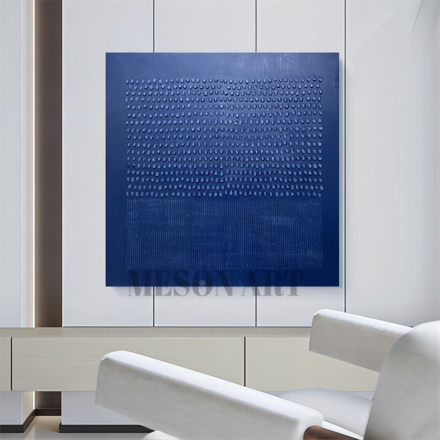 Blue 3D Abstract Painting Blue Textured Wall Art Blue Minimalist ...