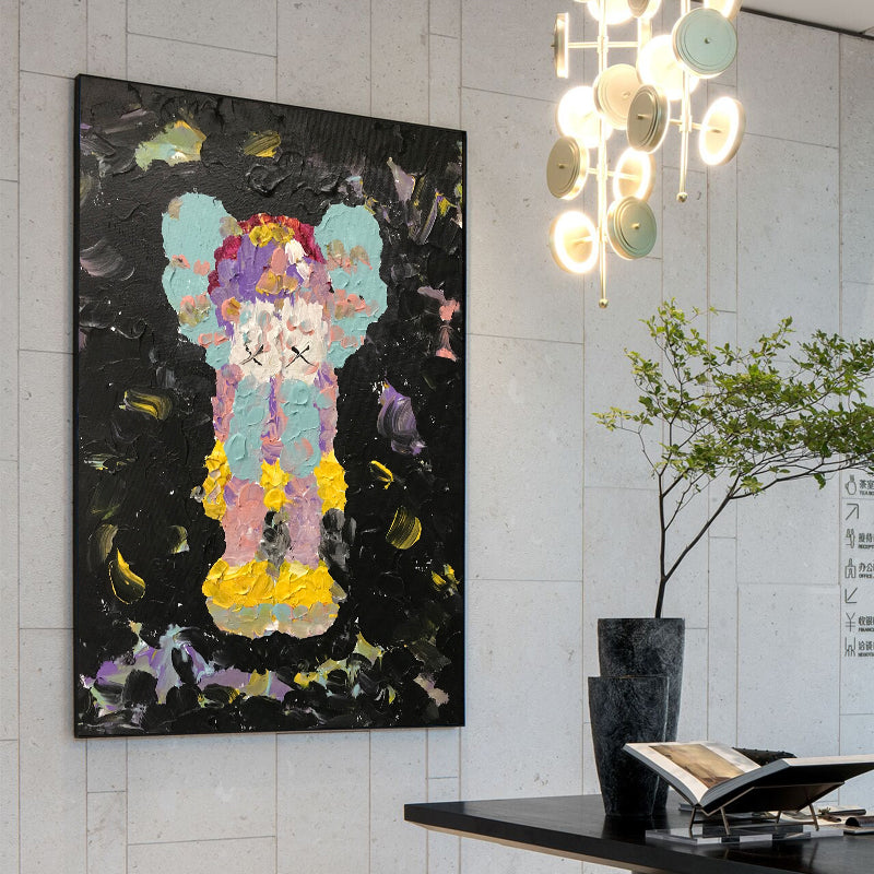 Large Kaws Painting Kaws 3D Textured Wall Paintings Kaws Pop Art Kaws ...
