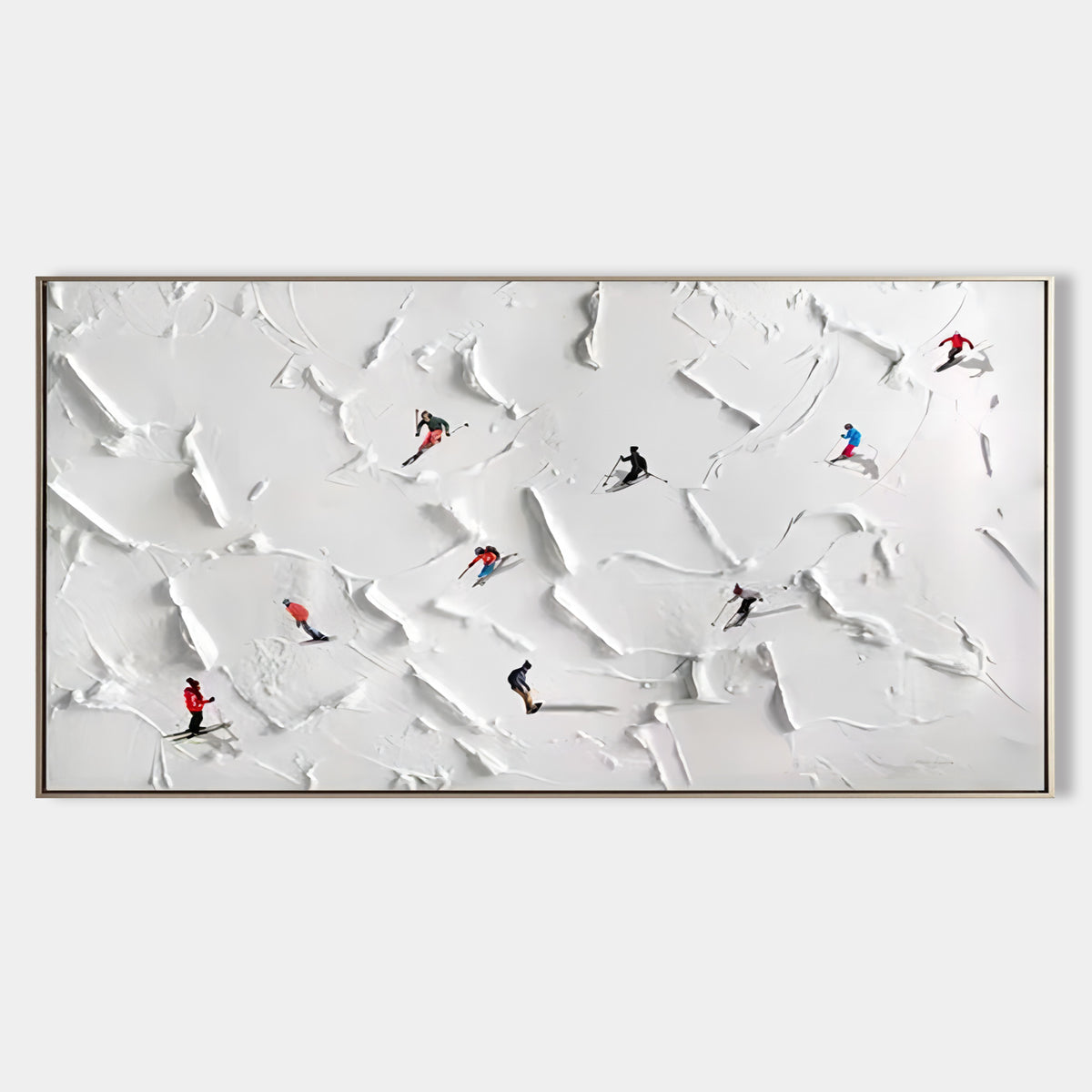 Plaster Wall Art Original Ski Sport Painting on Canvas Custom Painting ...
