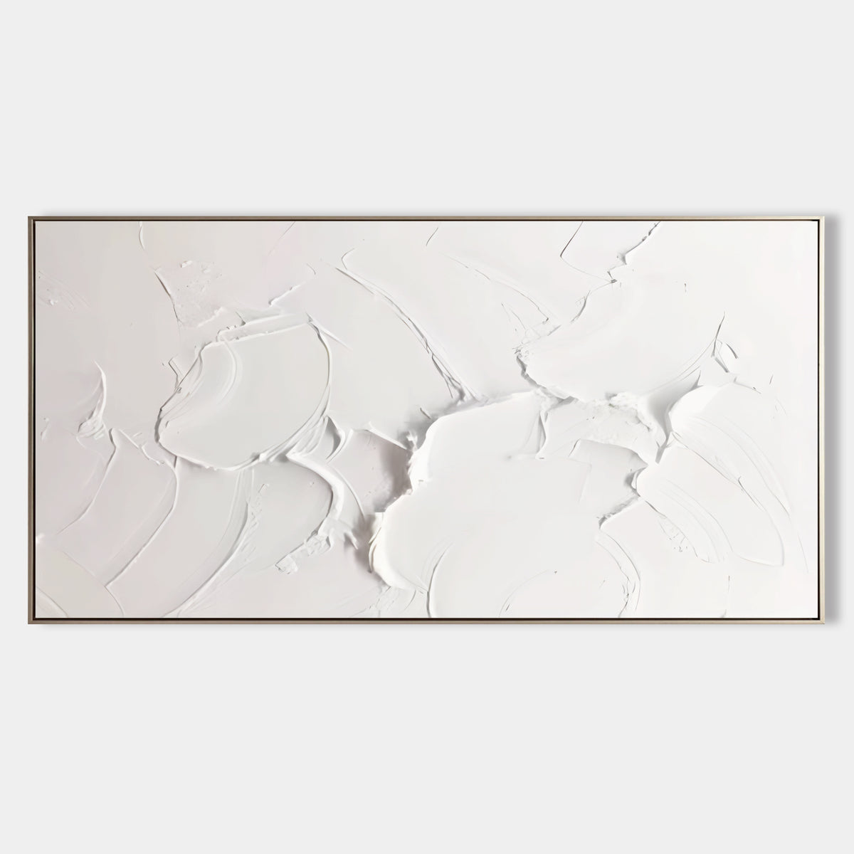 Large White 3D Abstract Art 3D Plaster Art on Canvas Textured Wall Art ...