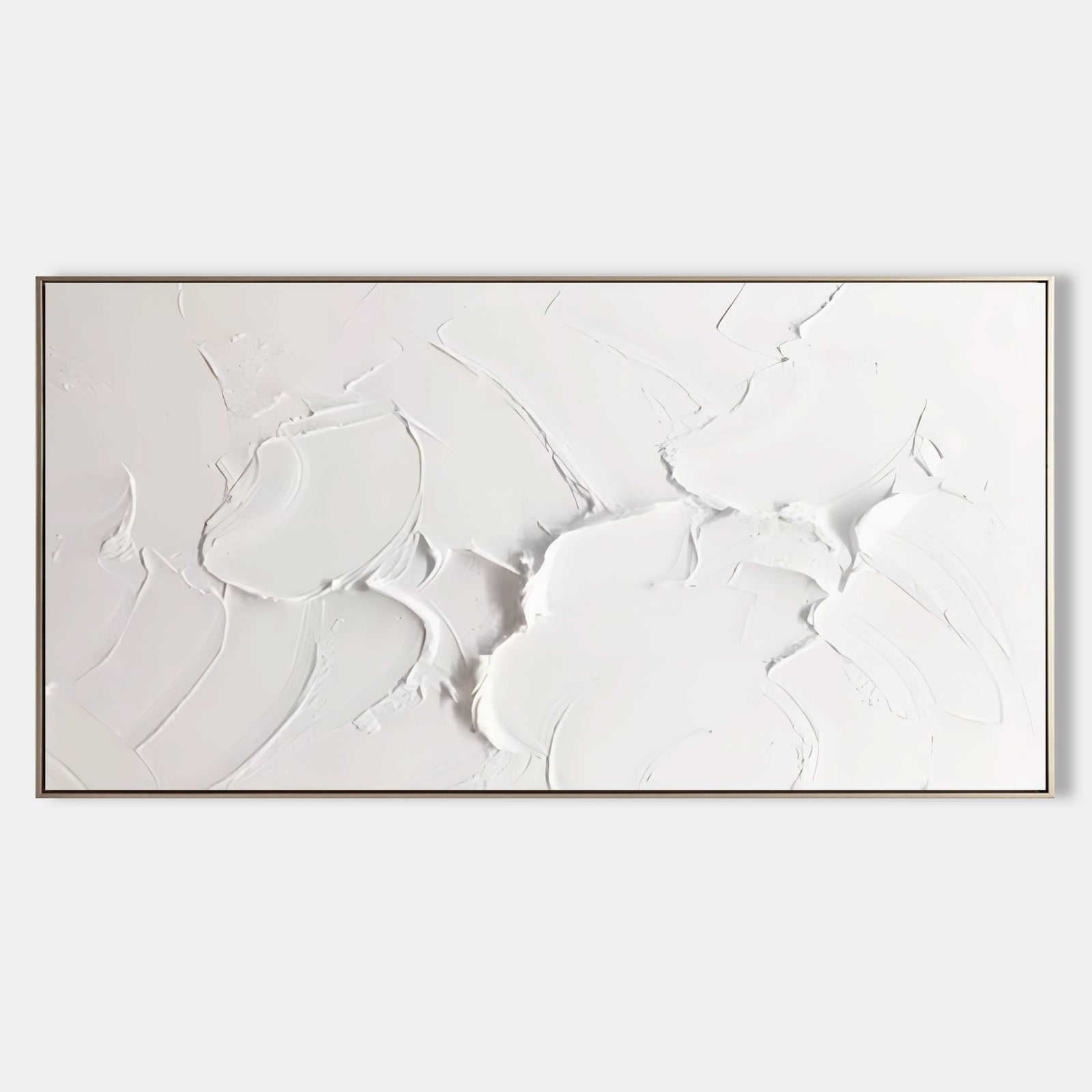 Large White 3D Abstract Art 3D Plaster Art on Canvas Textured Wall Art ...