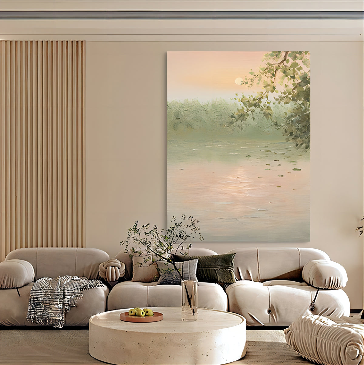 Large Green Landscape Art Large Green Wall Decor Green Landscape 3D ...