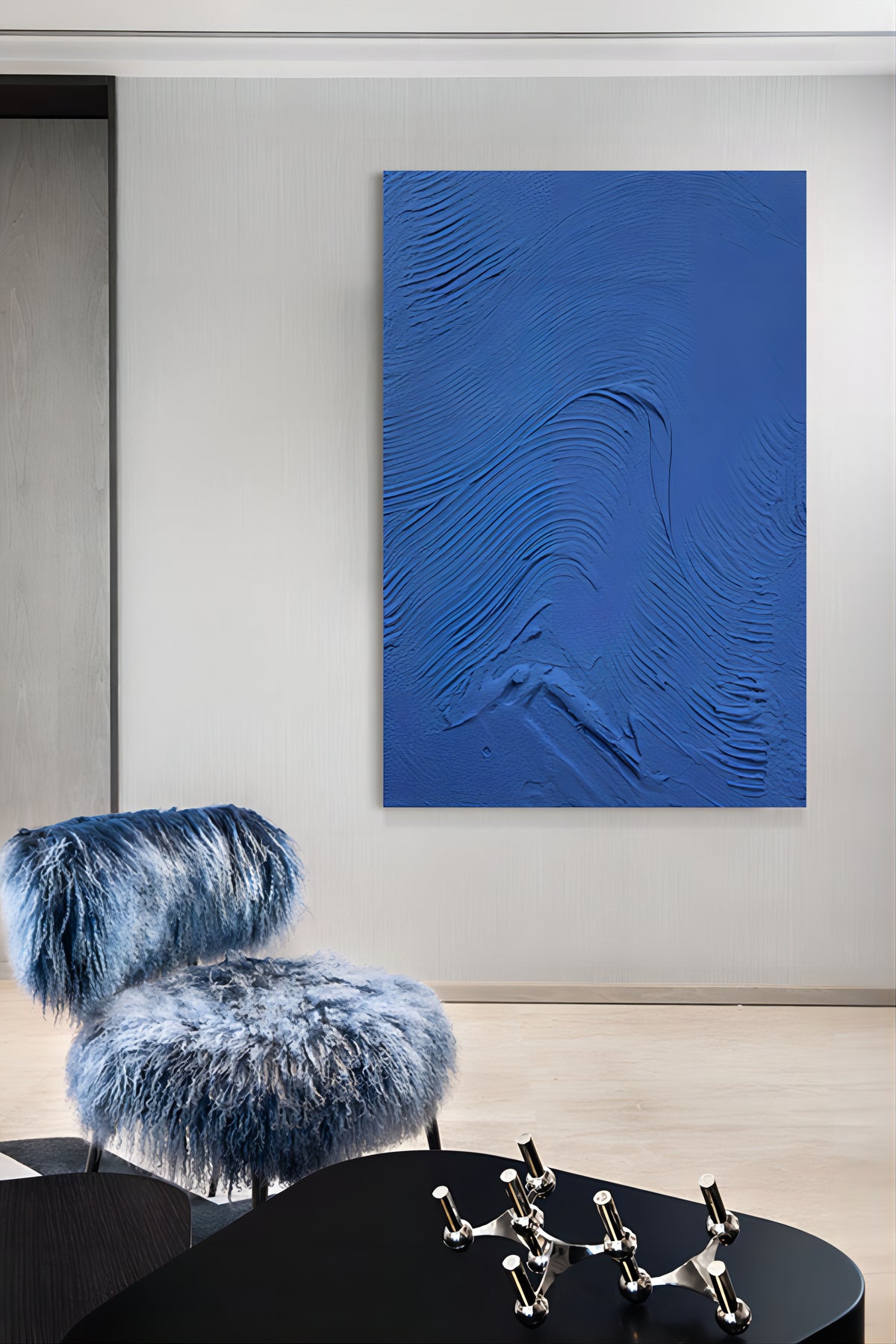 Blue Abstract Acrylic Painting Klein Blue Minimalist Canvas Art Blue ...