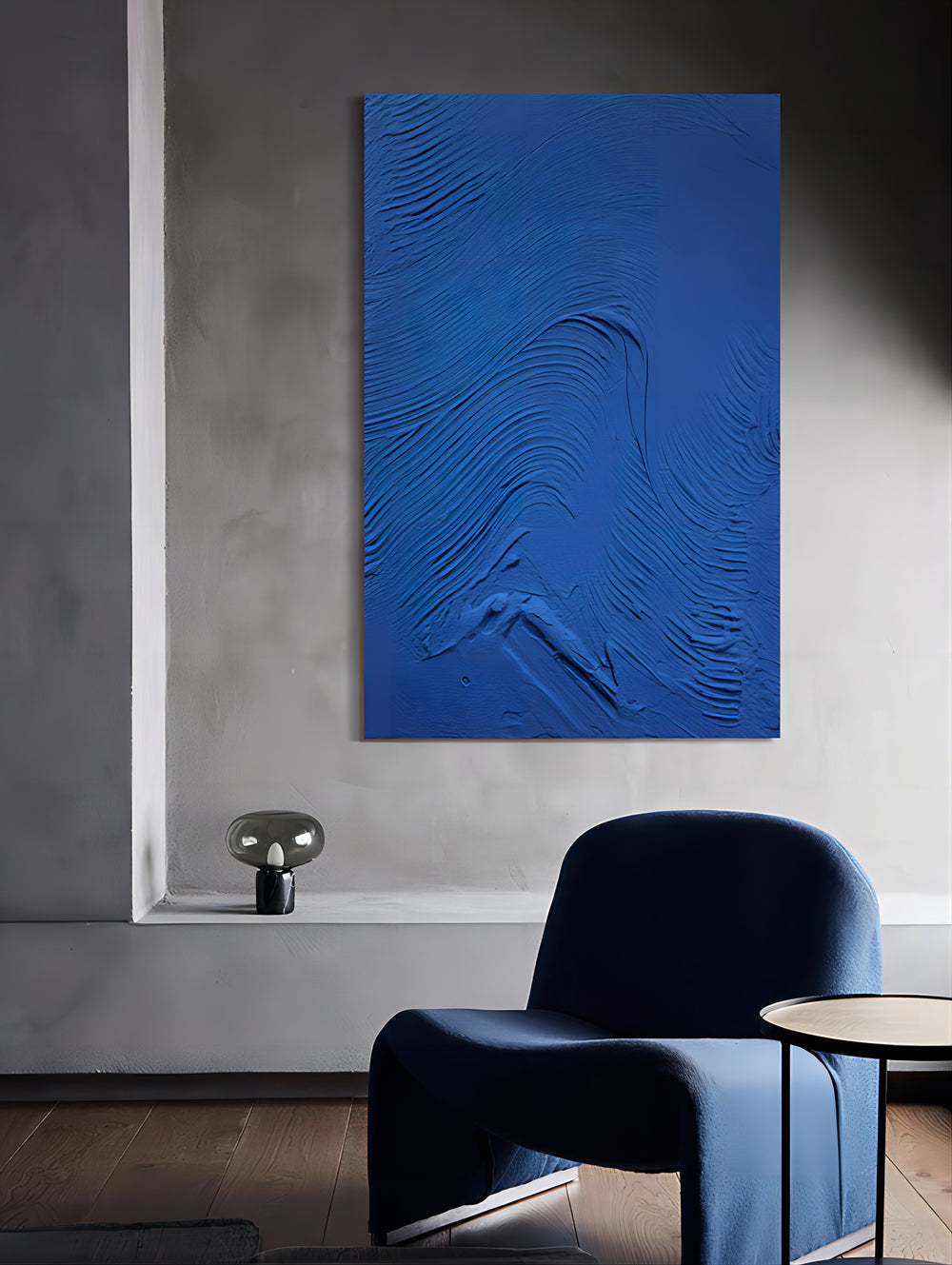 Blue Abstract Acrylic Painting Klein Blue Minimalist Canvas Art Blue ...