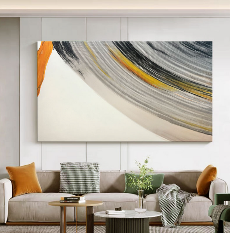 Large colorful minimalist abstract painting Panoramic colorful textured ...