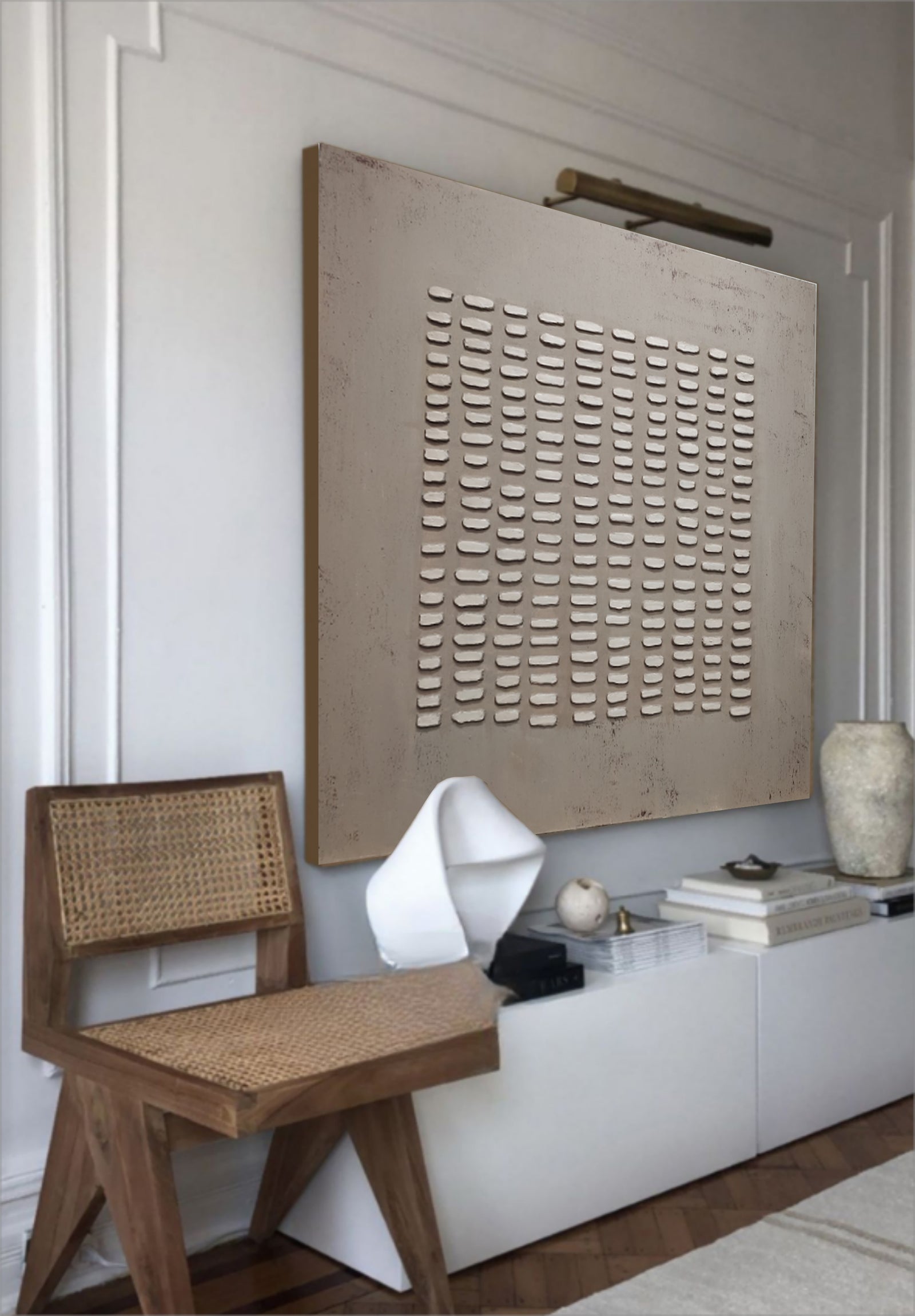 Brown Bohemian Painting Brown Wall Art 3D Texture Painting Brown ...