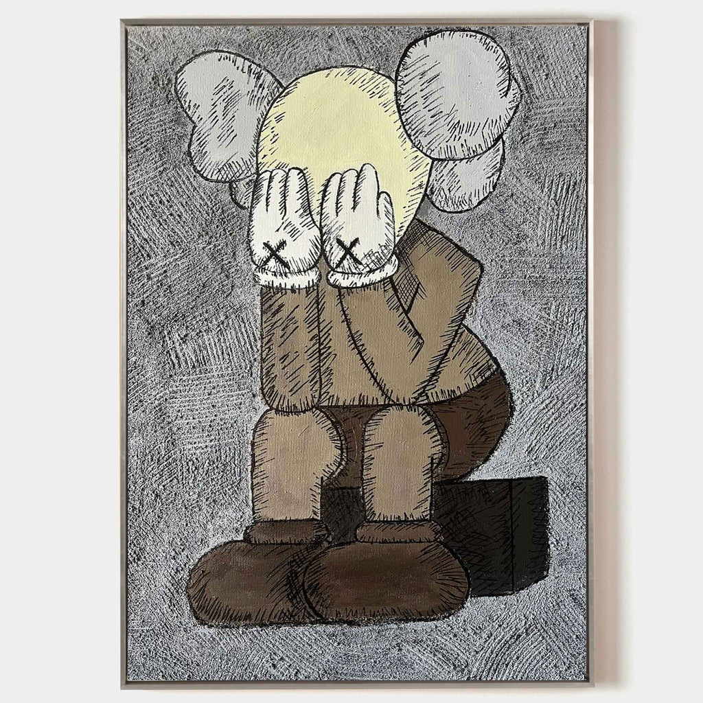 Large Kaws Painting Kaws 3D Textured Wall Paintings Kaws Pop Art Kaws ...