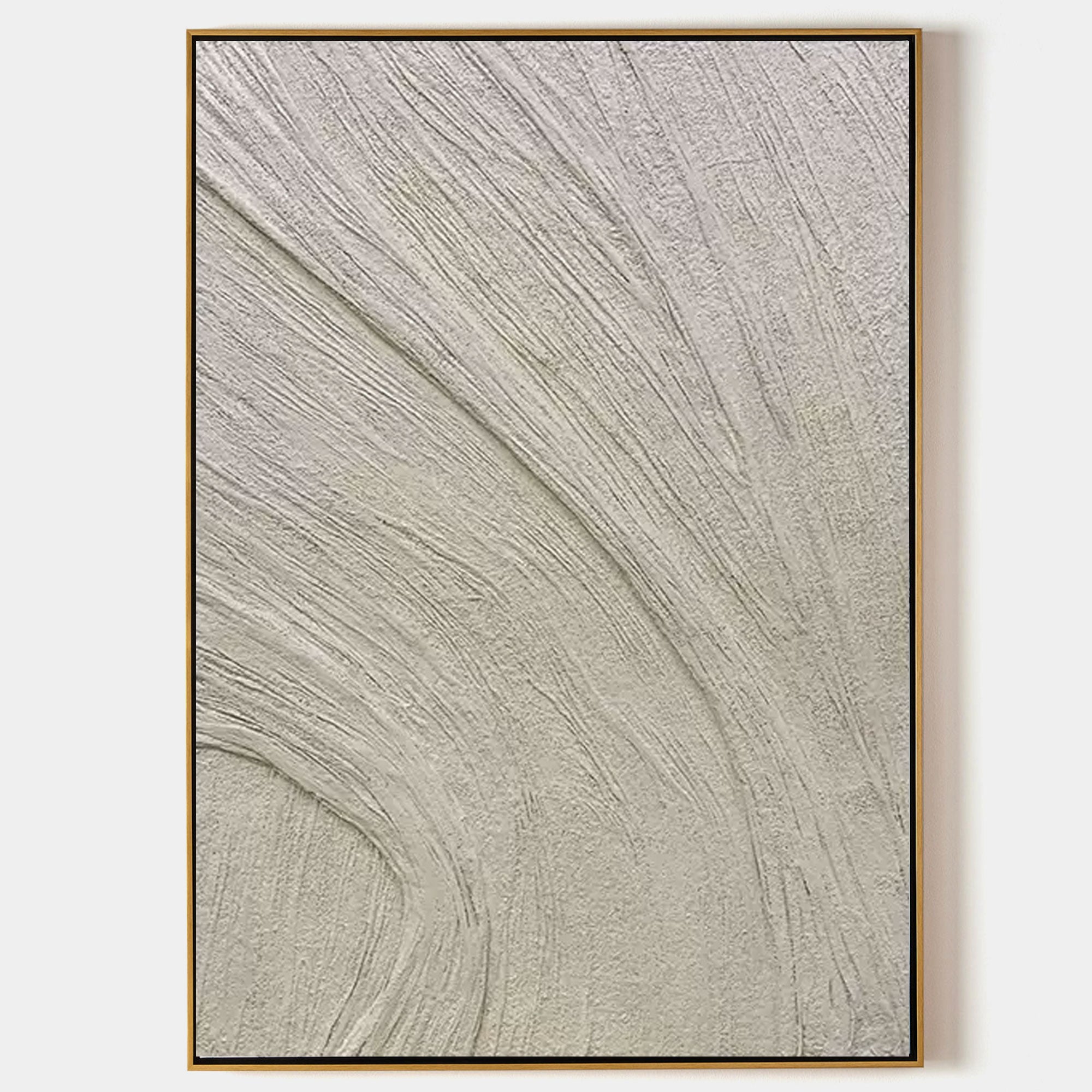 White Minimalist 3D Abstract Art Plaster Abstract Painting Plaster Wall ...