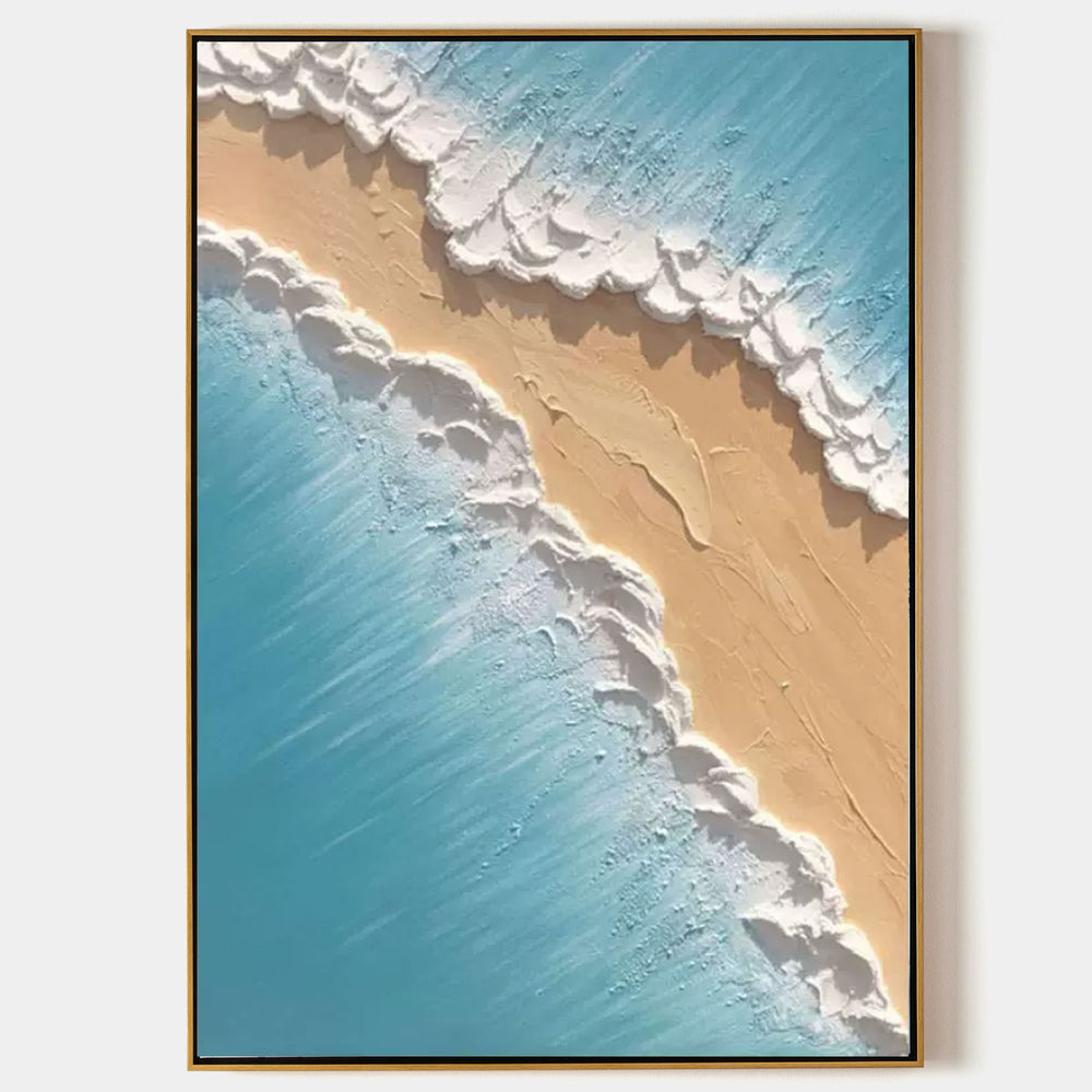 Large Blue 3D Sea Texture Painting on Canvas Texture Wall Art Plaster ...