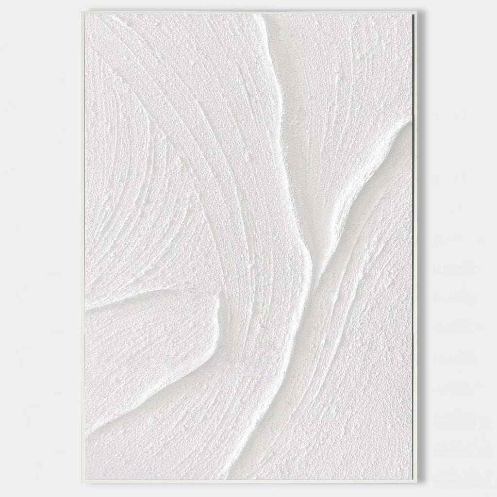 Large White 3D Abstract Art Textured Wall Art Plaster Wall Art Minimalist Art knife Painting on sale