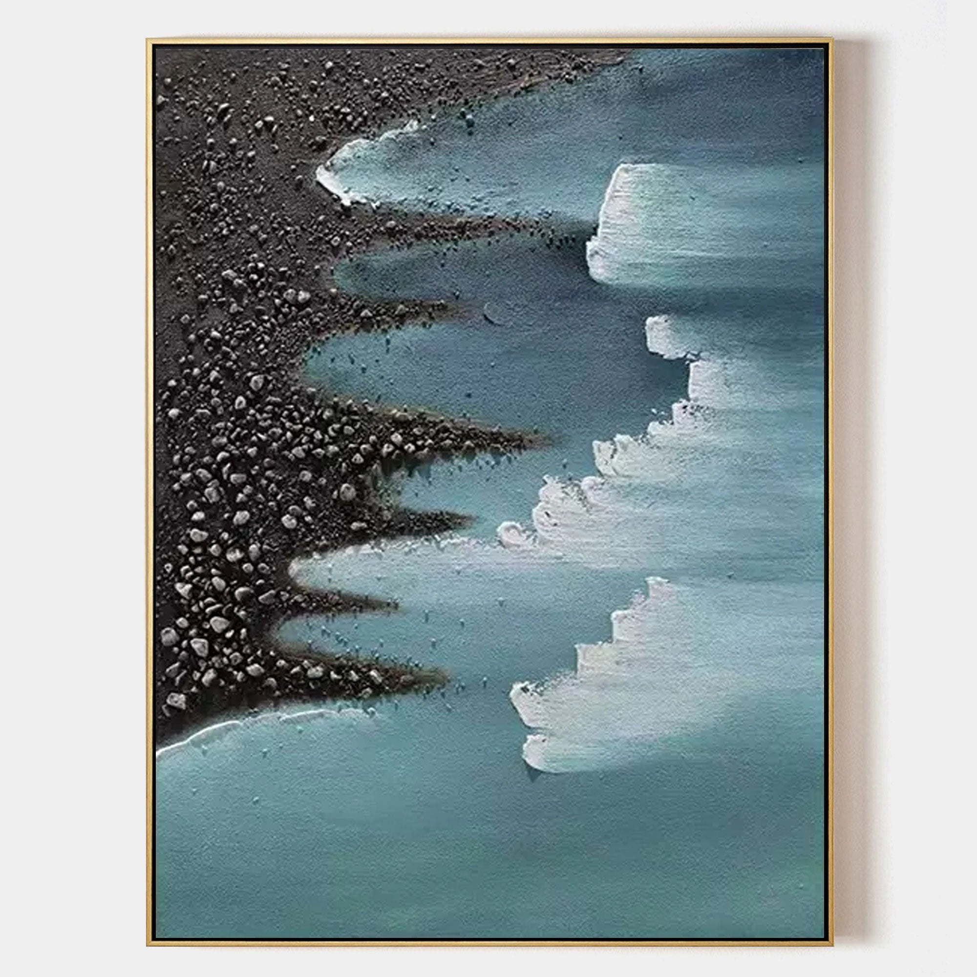 Large Ocean Wave Beach 3D Texture Acrylic Canvas Painting Large Ocean ...