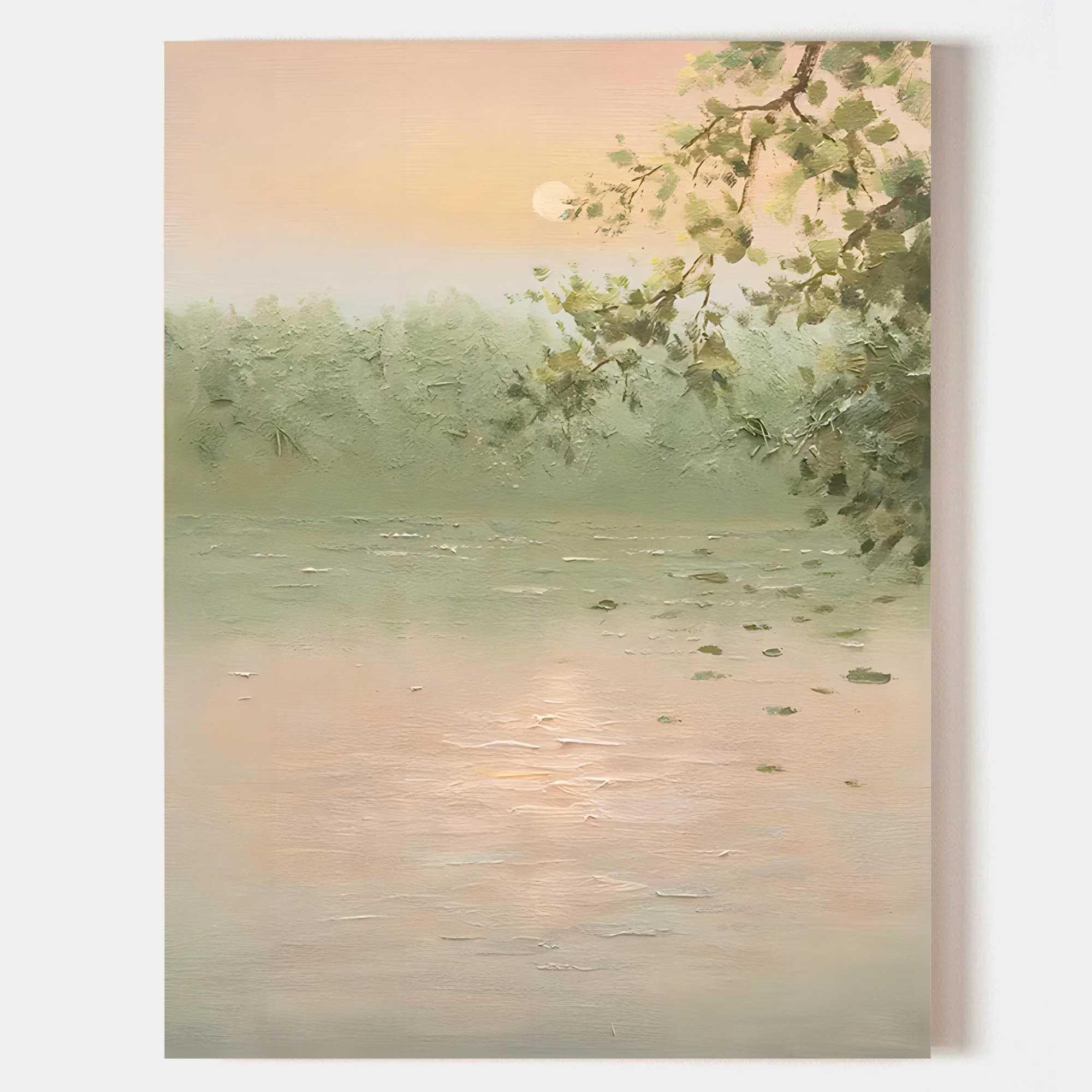 Large Green Landscape Art Large Green Wall Decor Green Landscape 3D ...