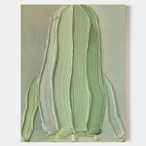 Beautiful girl back view canvas painting 3D plaster wall art Green ...