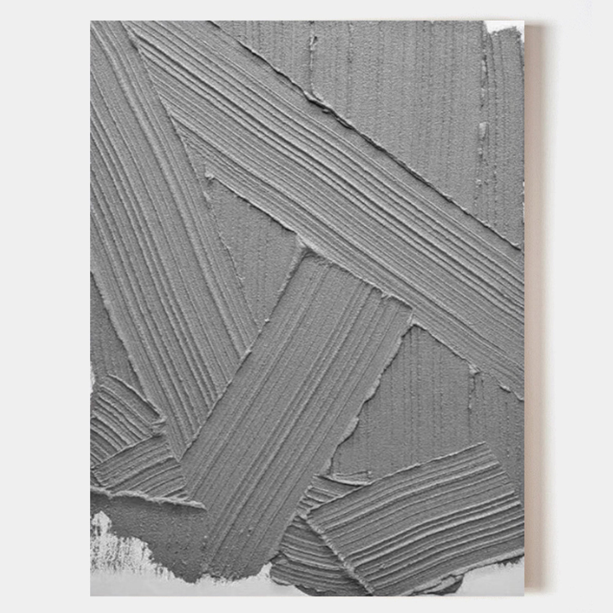 Large Gray 3D Abstract Art Gray 3D Plaster Art Textured Wall Art Gray ...