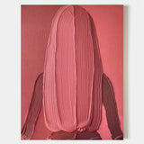 Beautiful girl back view canvas painting 3D plaster art Burgundy heavy ...