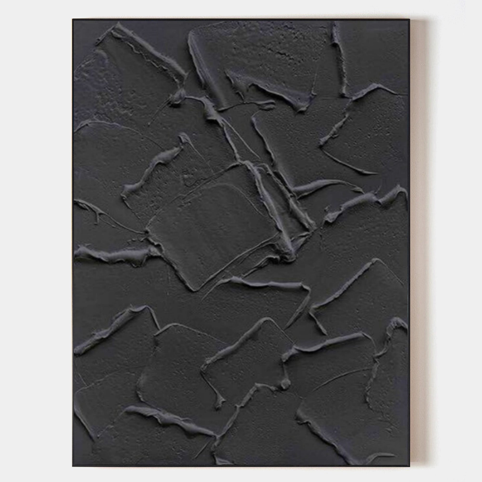 Grande nero 3D arte astratta arte della parete di gesso minimalismo ...