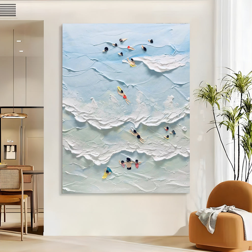 The Beach Joys Ocean Art Hand Painted Extra Large Heavy Textured ...