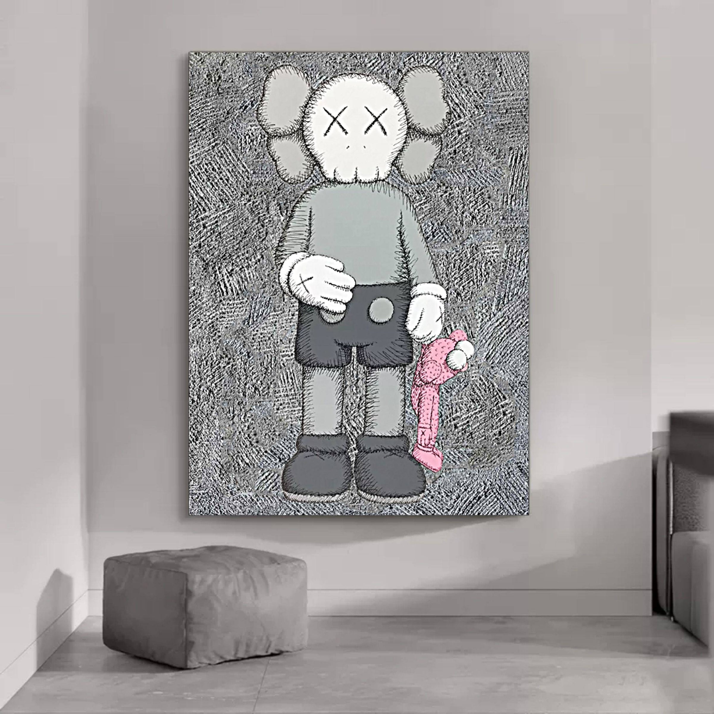 Large KAWS Wall Art KAWS Canvas Art KAWS Artwork KAWS Figure Paintings ...