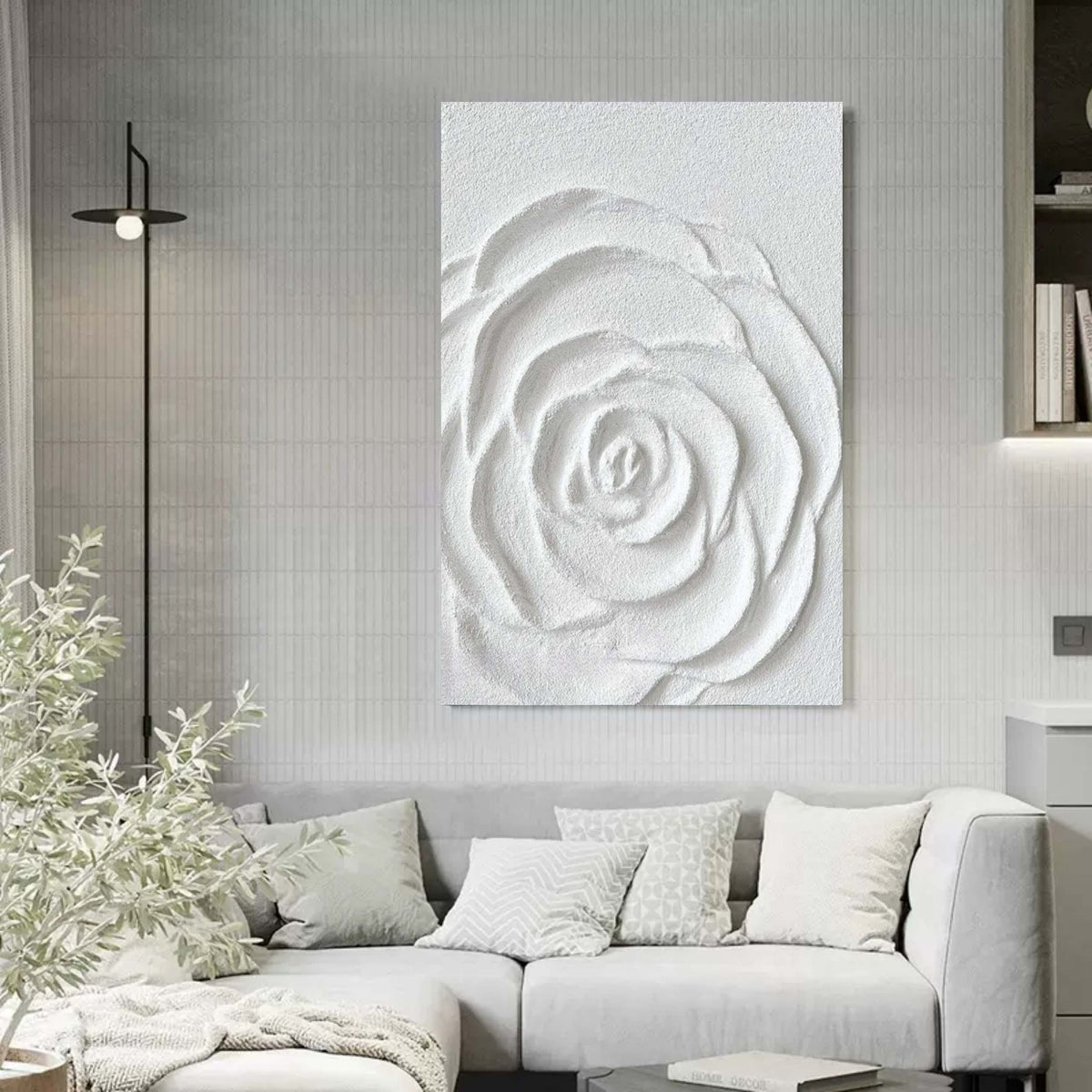 White Flower Plaster Art 3D Plaster Art Plaster Wall Art Plaster ...