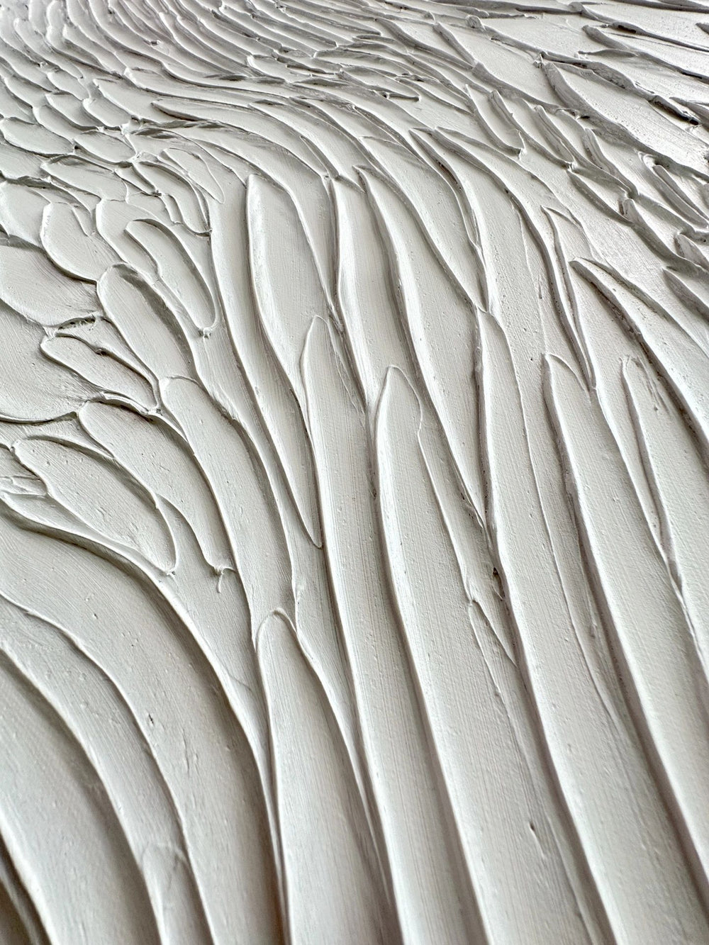 Oversized White 3D Abstract Art Textured Wall Art Plaster Wall Art ...